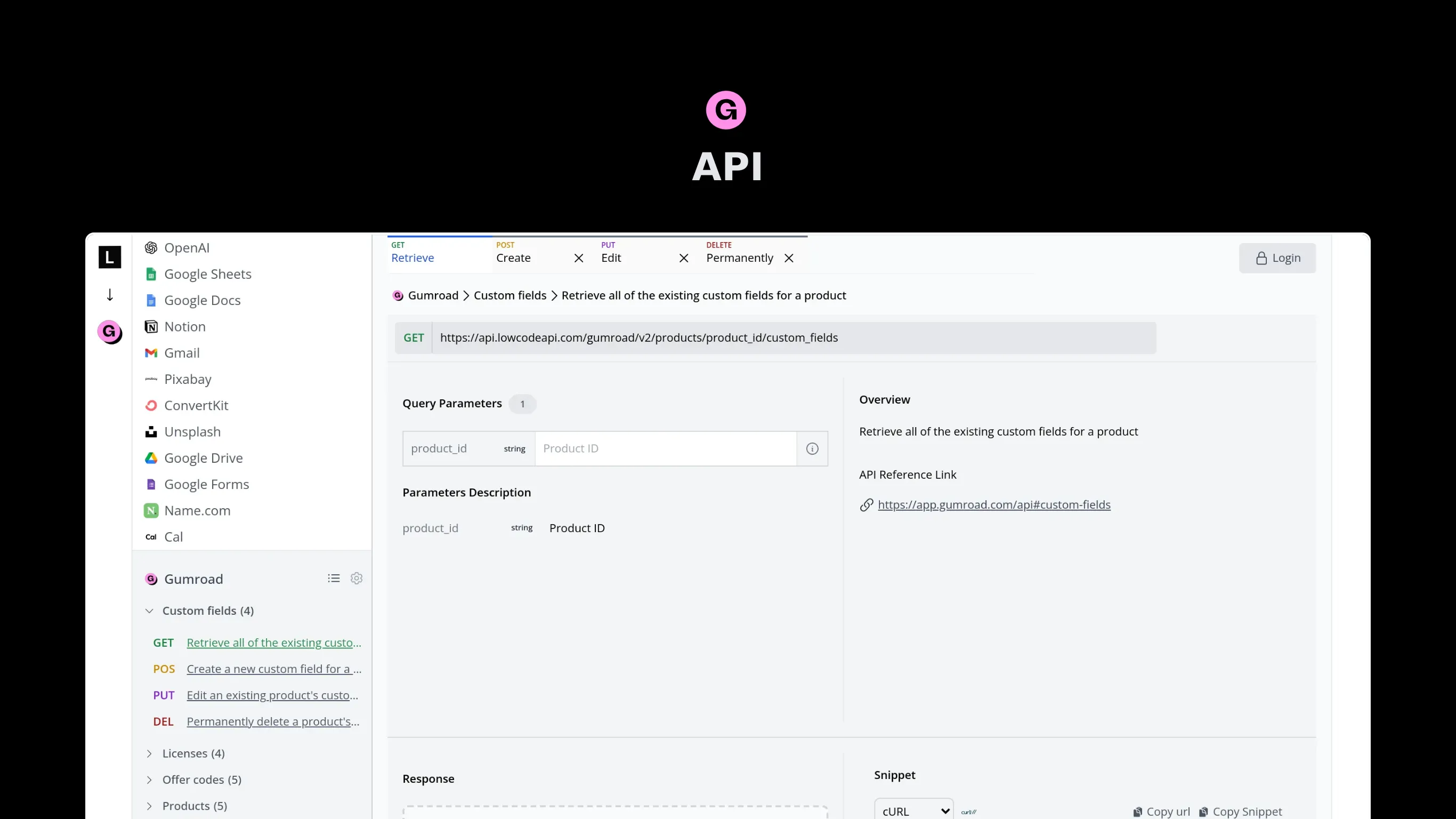 Gumroad - LowCodeAPI
